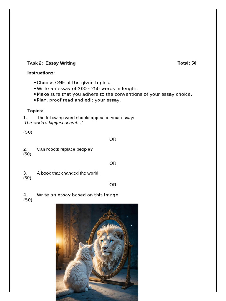 Essay Writing Task Instructions | PDF