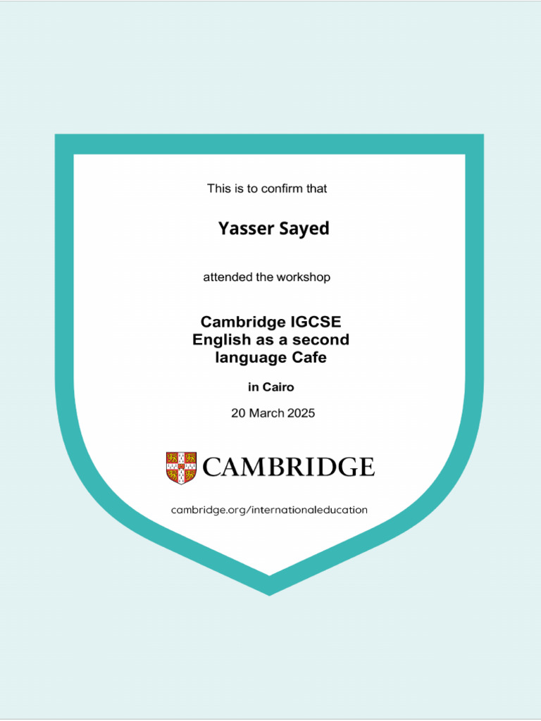 Cambridge University Press and Assessment Certificate | PDF