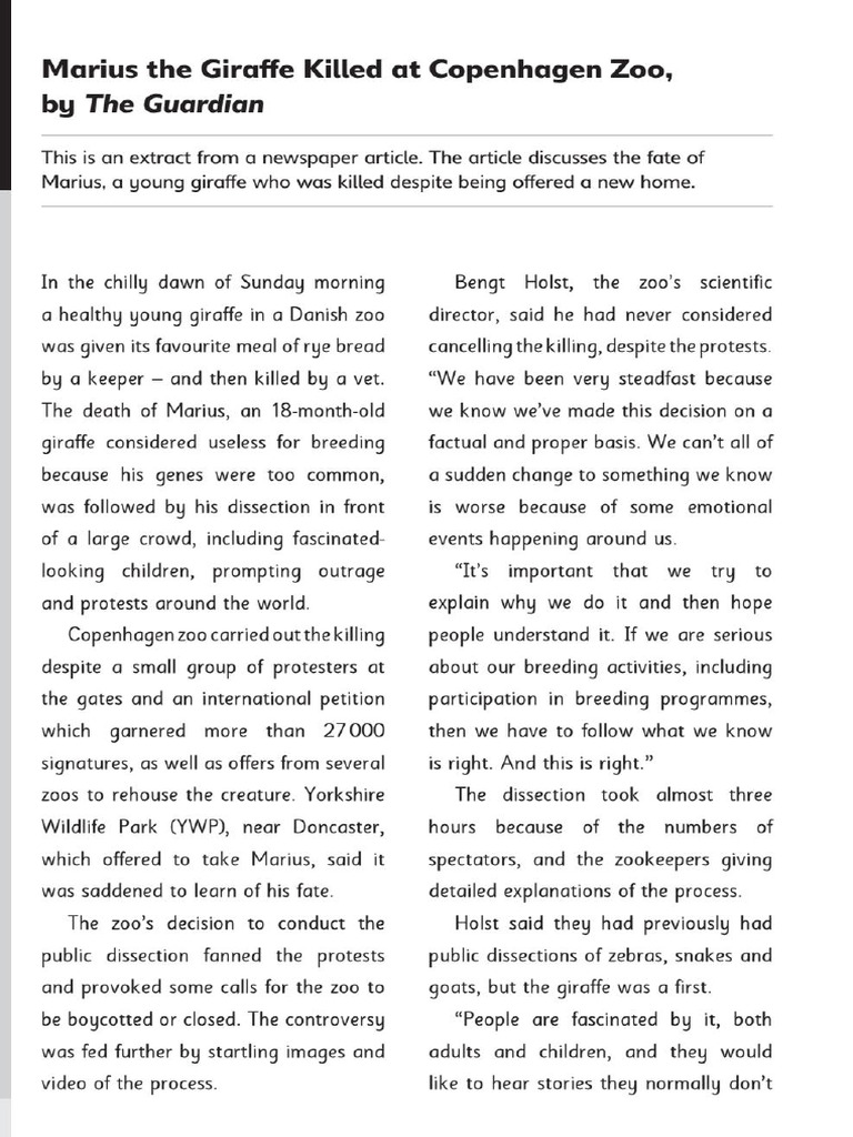 Newspaper Article Comprehension | PDF