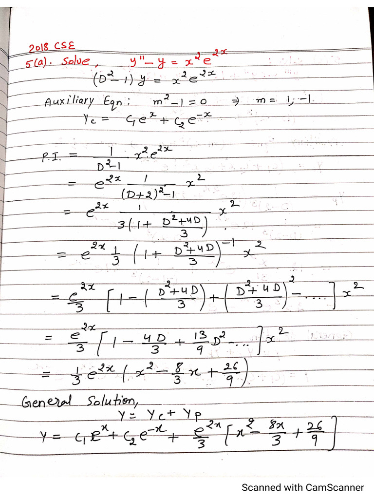 2018 CSE ODE Solutions | PDF