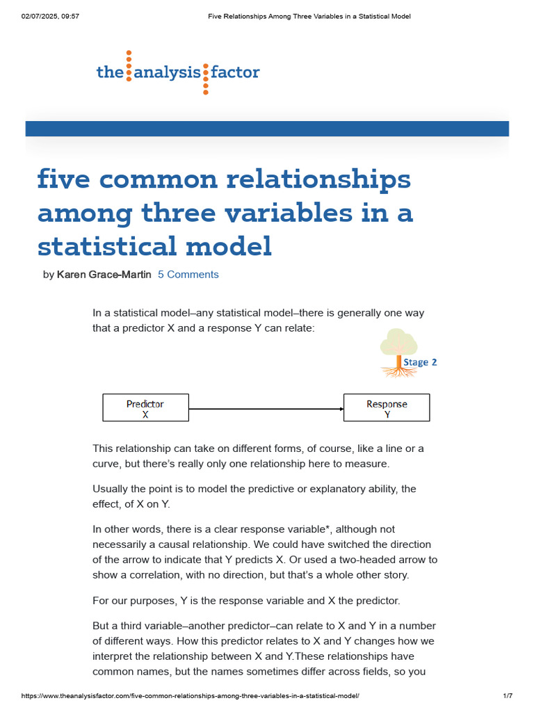 Three-Variable Relationships in Statistics | PDF | Dependent And ...