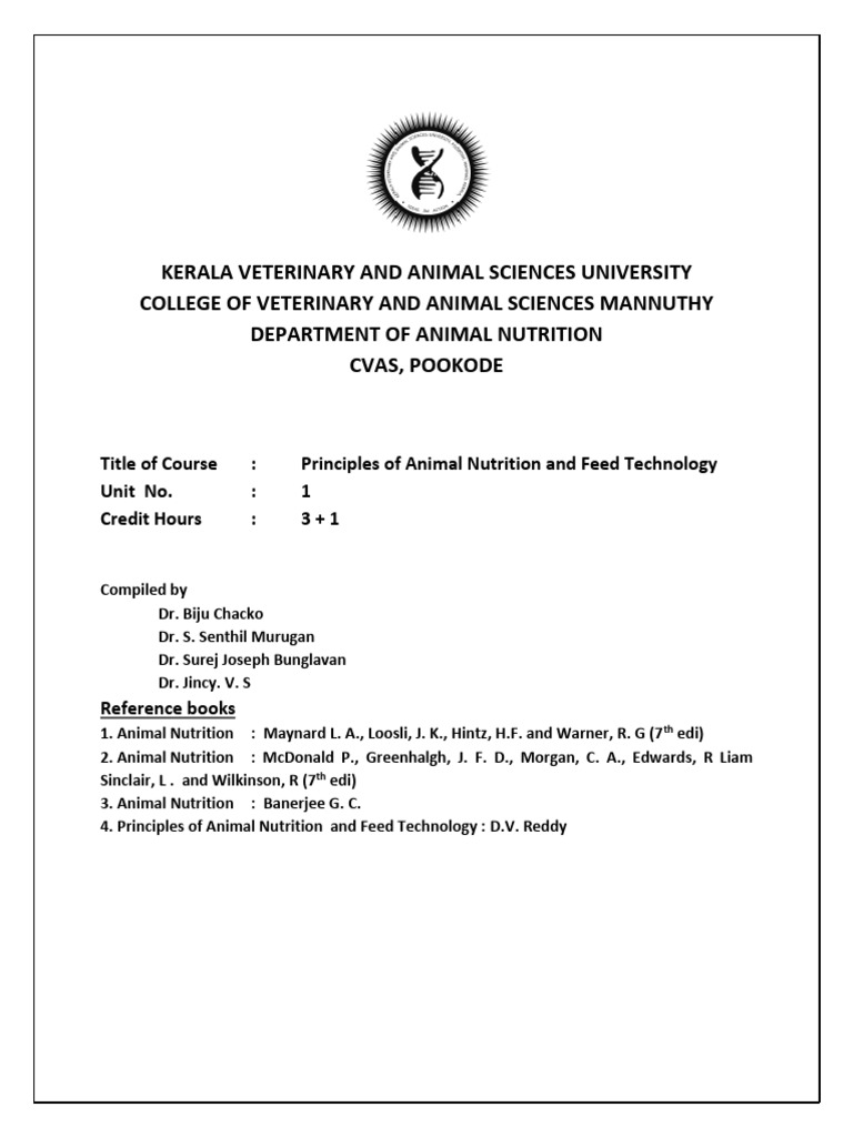 Principles of Animal Nutrition Course | PDF | Amino Acid | Starch