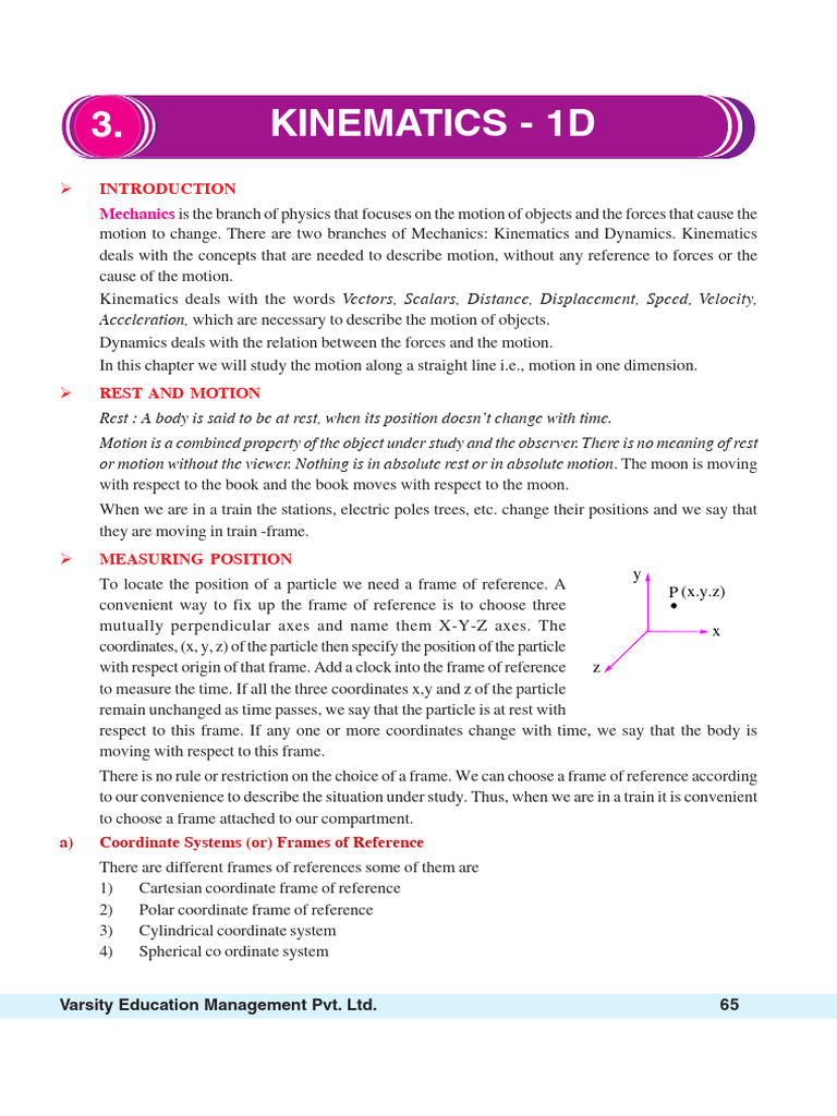 Kinematics - 1D | PDF | Velocity | Speed