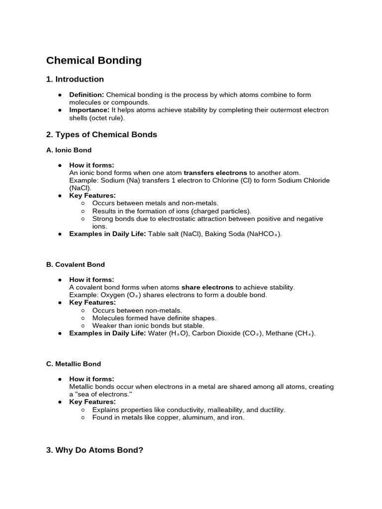 Answer Key - Chemical Bonding | PDF