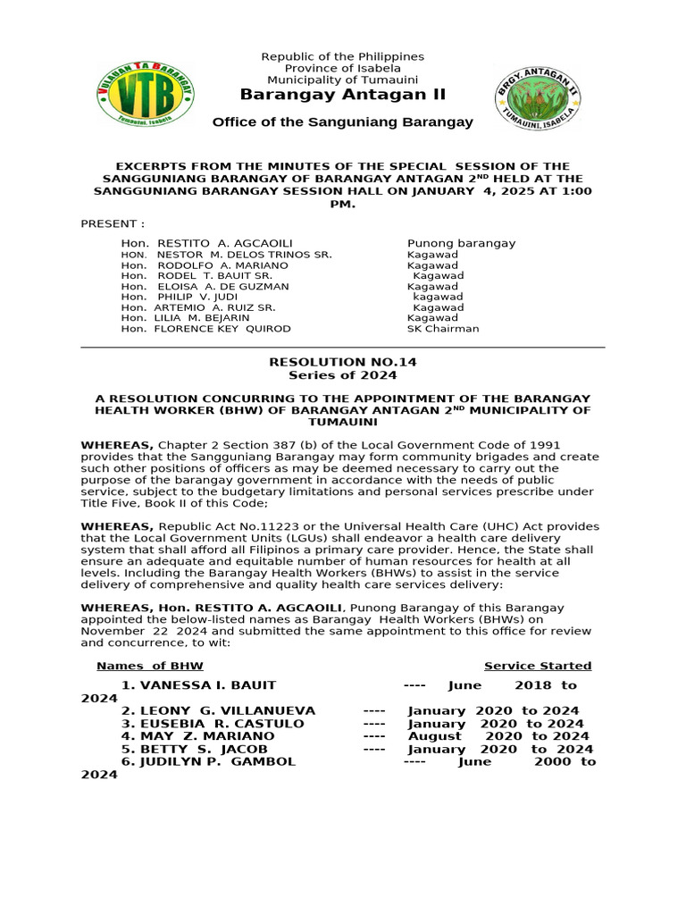 BHW Resolution 2024 | PDF