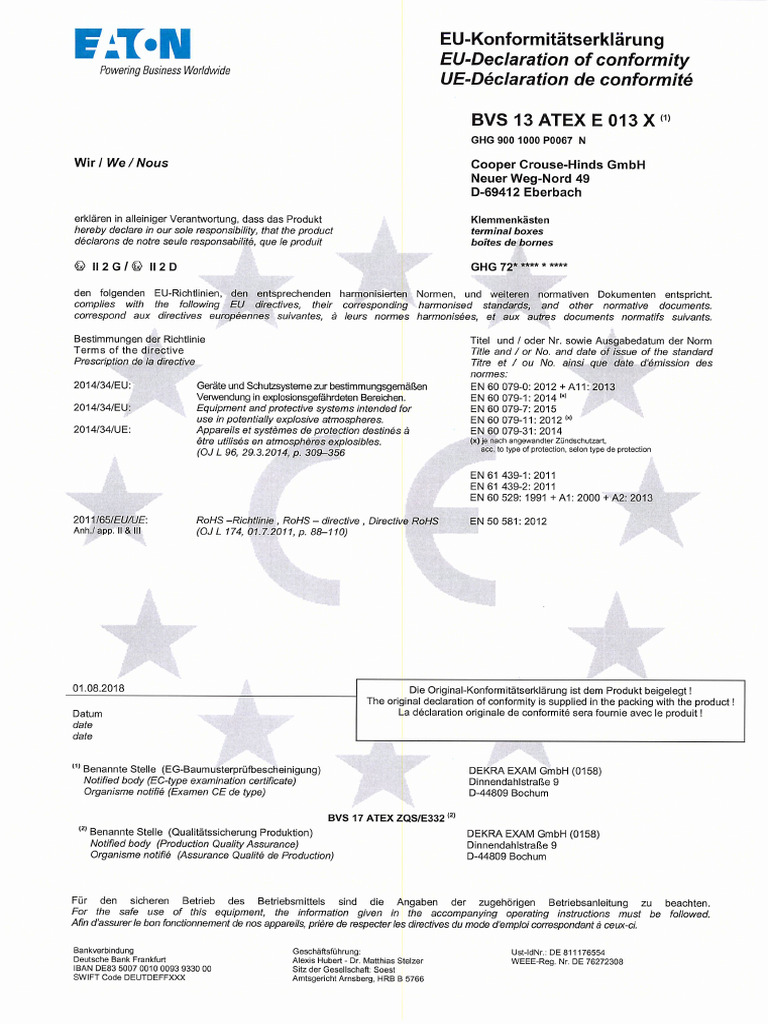 Crouse Hinds Ghg7 Motor Box Eu | PDF