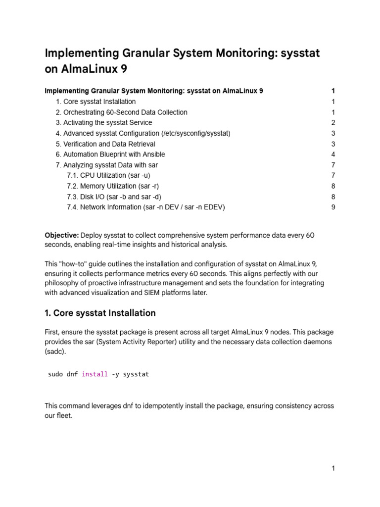 Granular sysstat Monitoring on AlmaLinux 9 | PDF | Central Processing ...