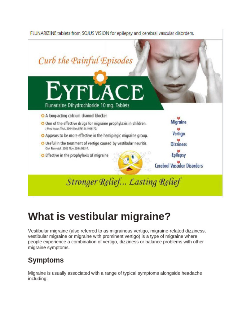 Understanding Vestibular Migraine Symptoms | PDF