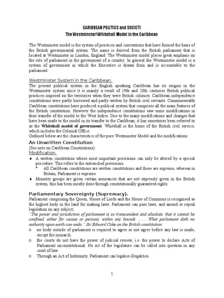 #06 - Westminster Model | PDF | Parliament Of The United Kingdom ...