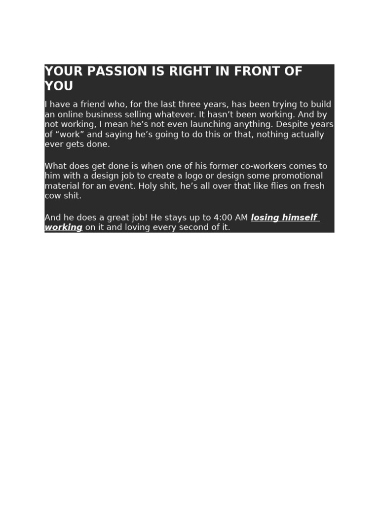 Find My Passion | PDF