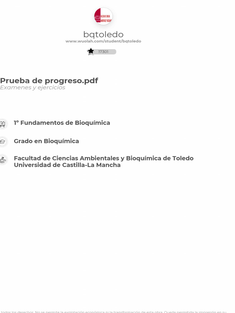 Prueba de Progreso Fund BQ | PDF | Dieta y nutrición | Química