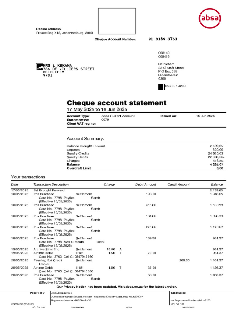 Lemohang Kekana Reaqqarr Archived | PDF | Debit Card | Credit Card