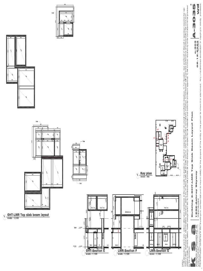 1236 WD A 3035 OHT LMR Top Slab Beam Layout Plan | PDF