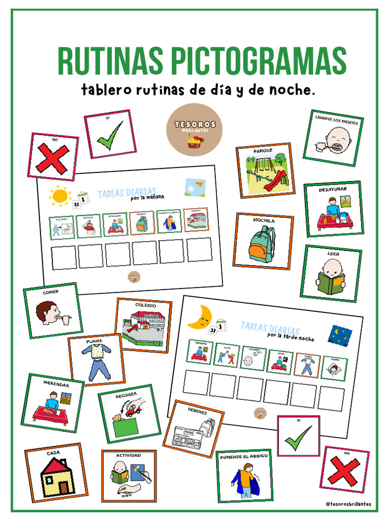 Rutinas Pictogramas - Tesoros Brillantes | PDF