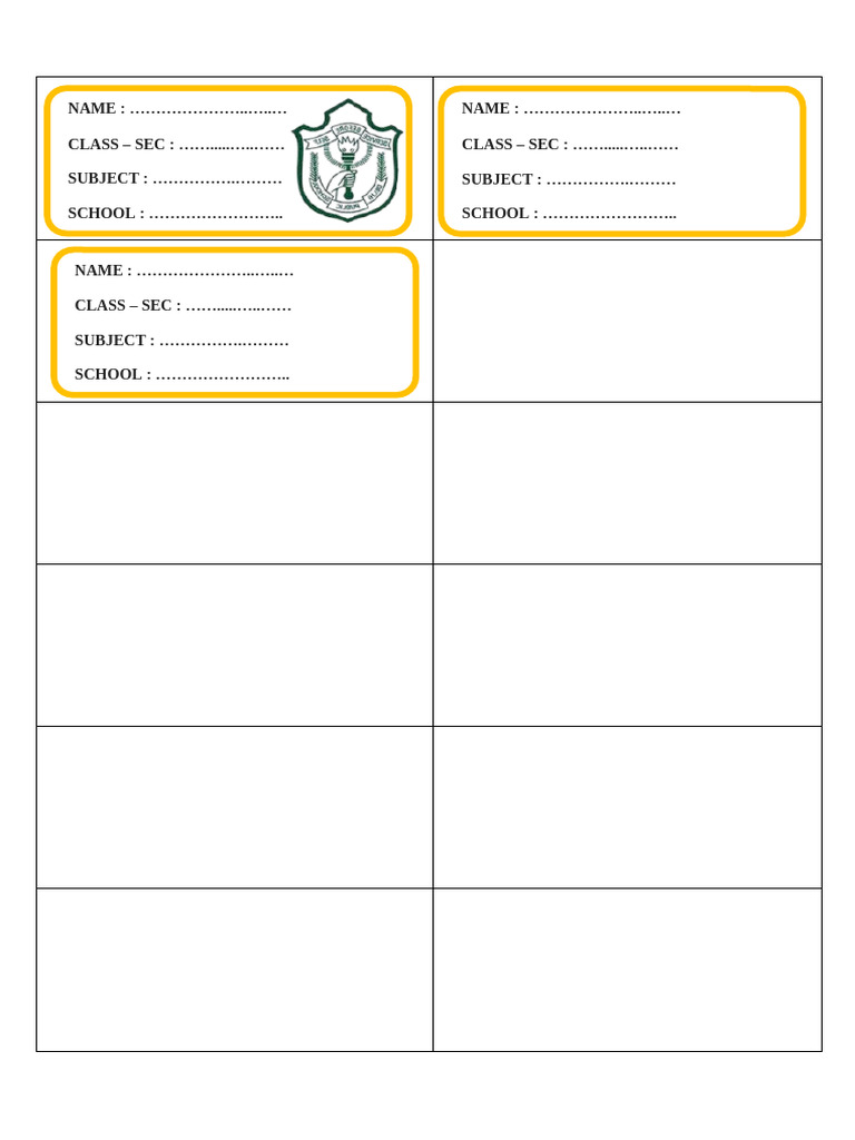 Name Slips | PDF
