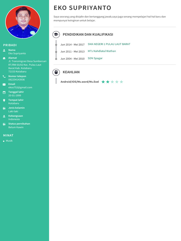 CV Eko Supriyanto | PDF