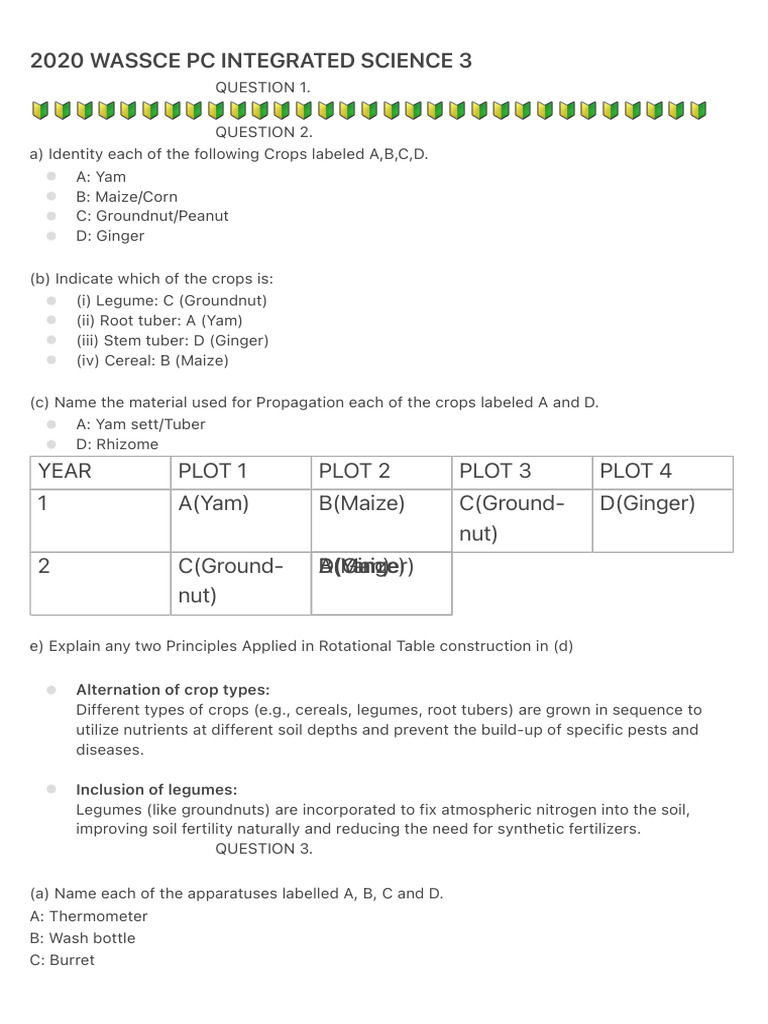 2020 Wassce PC Integrated Science 3 | PDF | Seed | Seedling