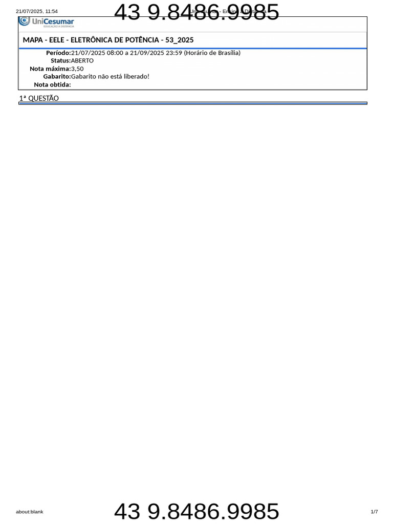 Mapa - Eele - Eletrônica de Potência - 53_2025_v6 | PDF | Retificador | Rede elétrica