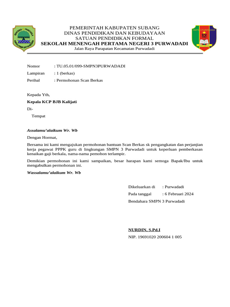 Permohonan Scan Berkas BJB | PDF