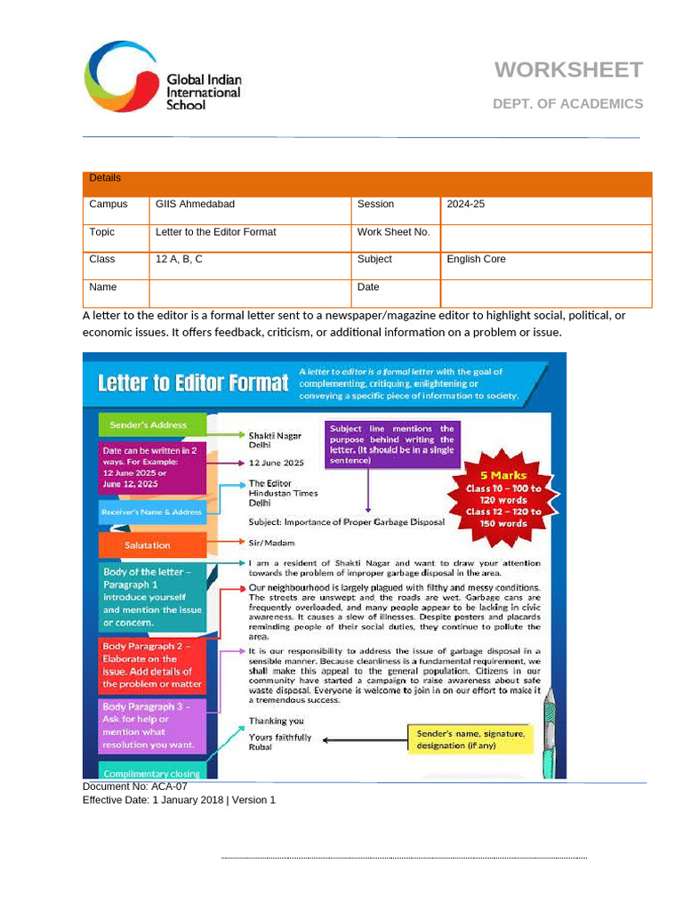 Letter to Editor Format Gr 12 | PDF | Human Communication