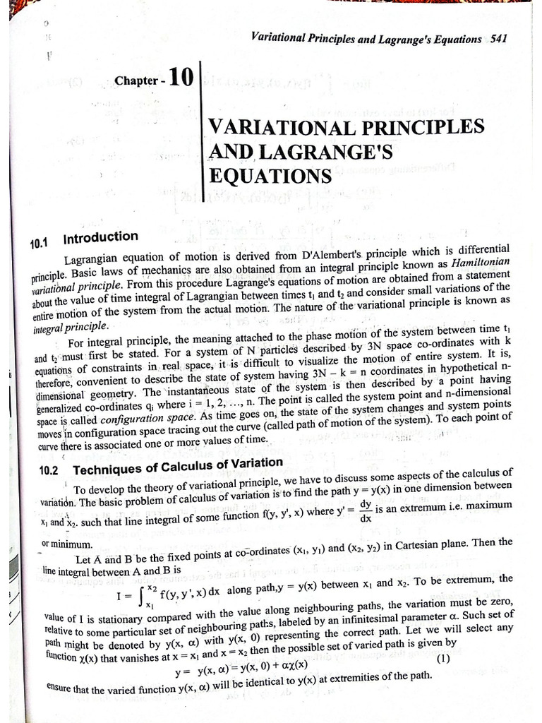 Variational Principles and Lagrange - S Equation | PDF