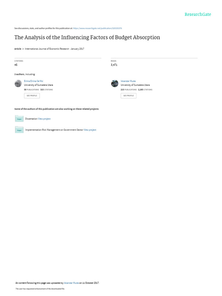 24 The Analysisofthe Influencing Factorsof Budget Absorption | PDF ...