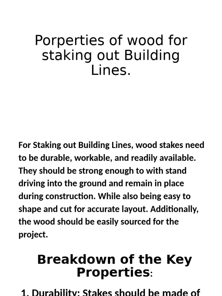 Properties of Wood for Staking Lines | PDF
