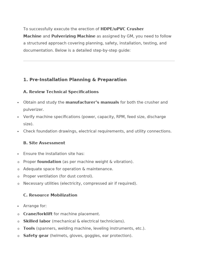 HDPE/uPVC Machine Installation Guide | PDF | Electrical Wiring ...