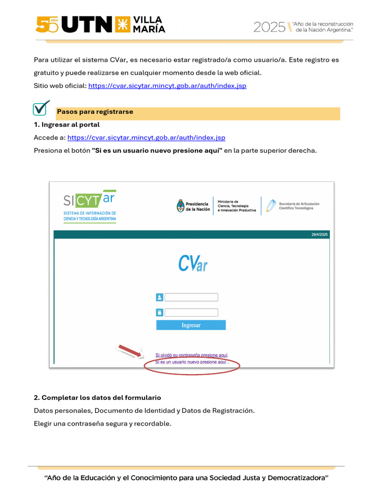 Cómo Registrarse en El Sistema | PDF