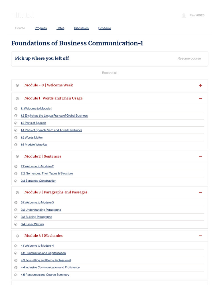 Course - Foundations of Business Communication-1 - IIMBx | PDF