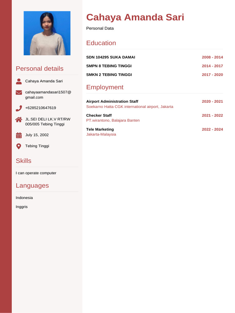 Resume Cahaya Amanda Sari | PDF