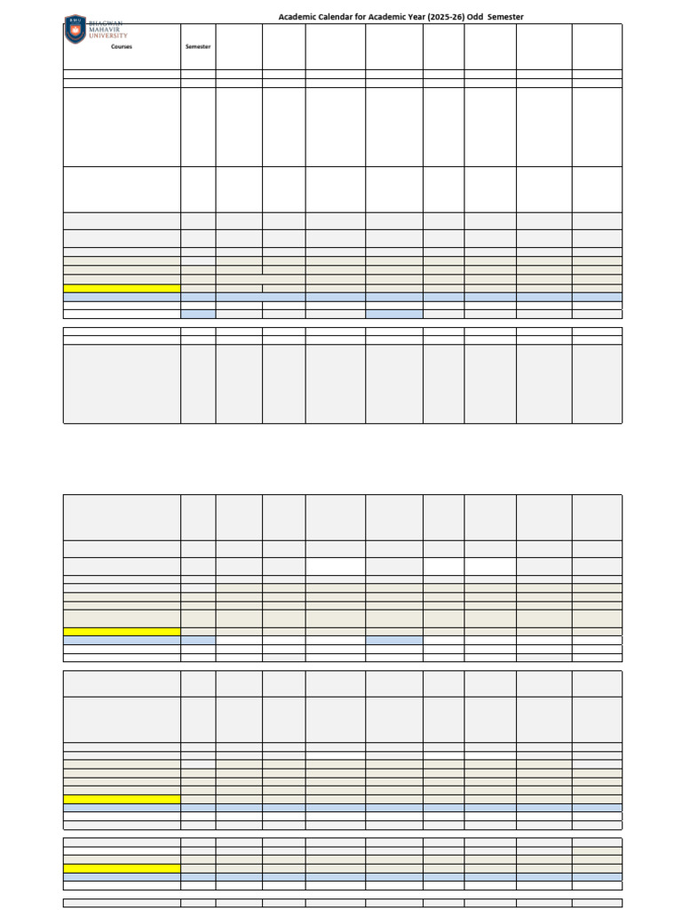 Academic Calendar Odd Sem AY 2025-26 Final-1-3 | PDF | Academic Term ...