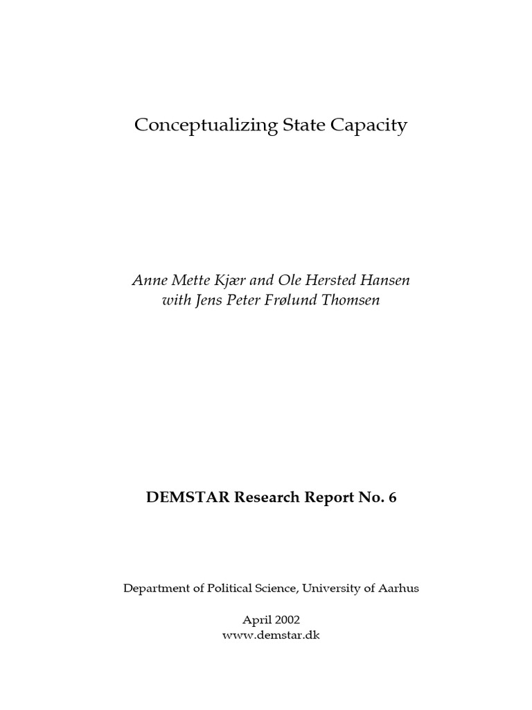 Conceptualizing State Capacity | PDF | State (Polity) | Governance