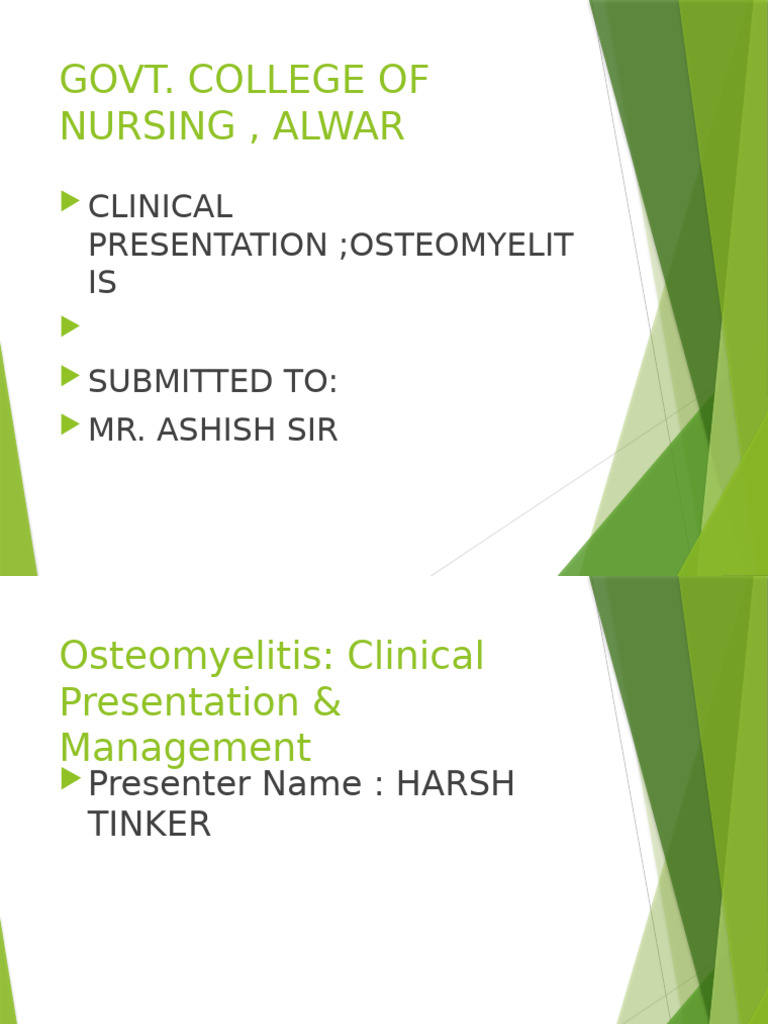 Osteomyelitis: Clinical Presentation Overview | PDF | Microbiology ...