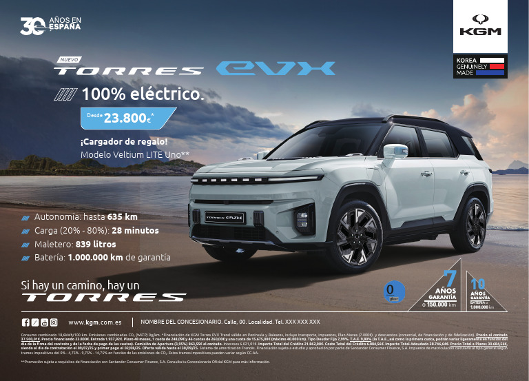 Media KGM Torres Evx 250x180 Jul2025 Concesionarios | PDF