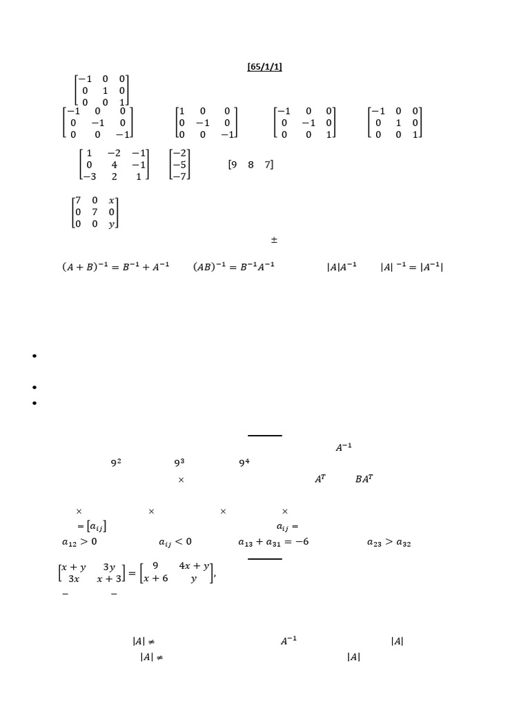 3 & 4. Matrix and Determinants-2 | PDF | Matrix (Mathematics) | Matrix ...