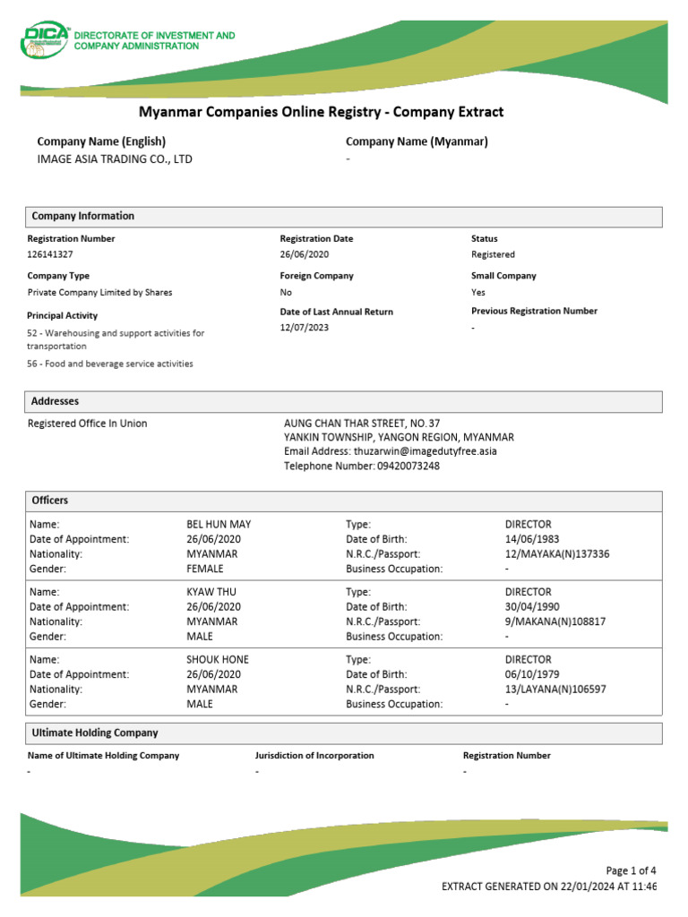 IA Company Extract 20240122 | PDF