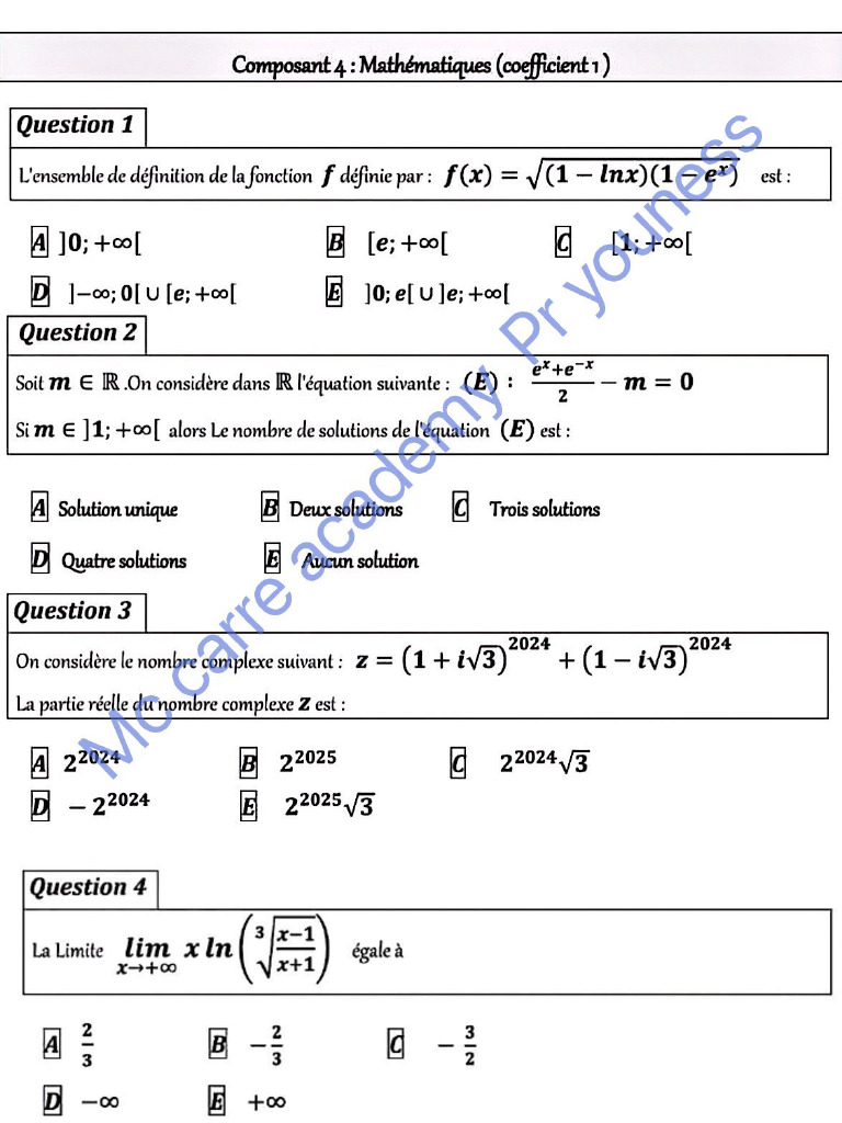 Concours Blanc 2025 | PDF