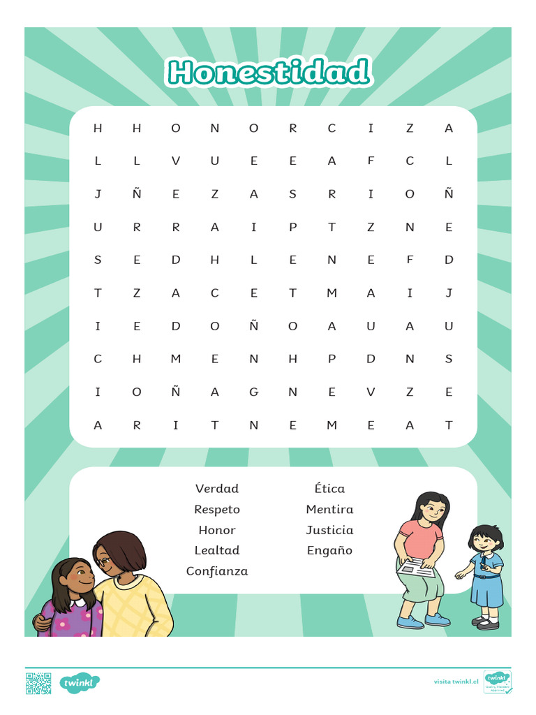 Sopa de letras sobre la honestidad | PDF