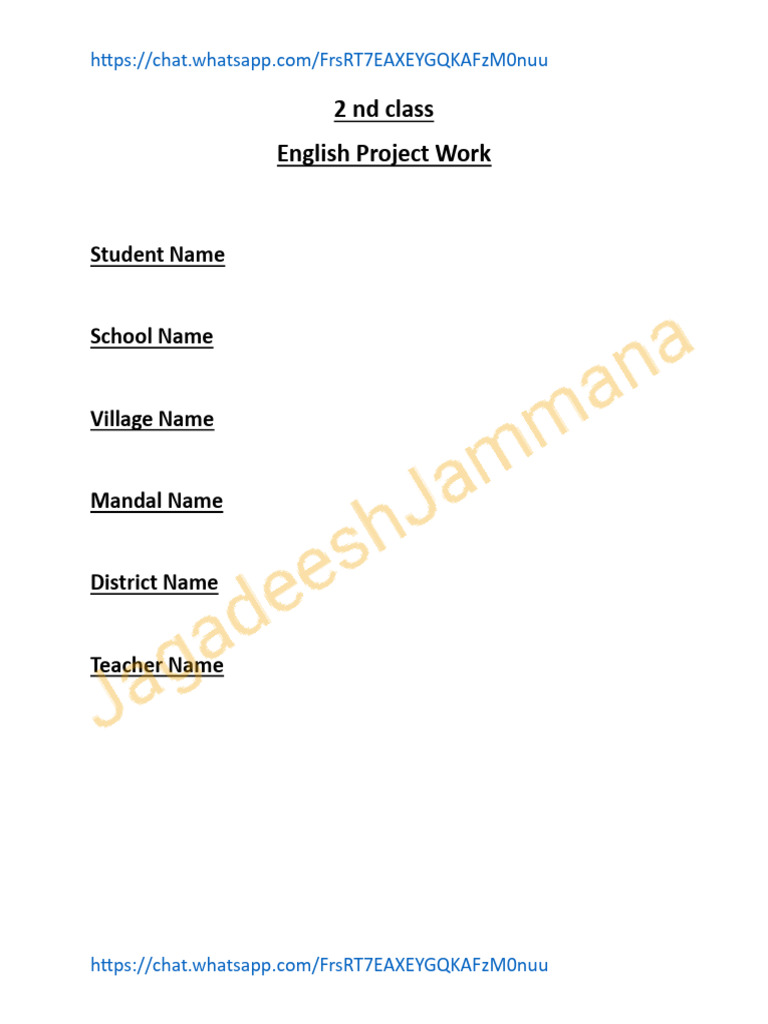 English Project Ideas for 2nd Grade | PDF