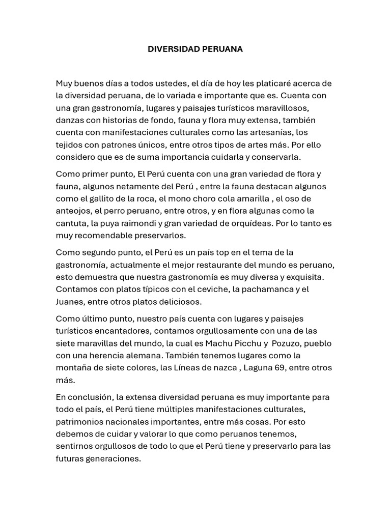 Diversidad Peruana | PDF
