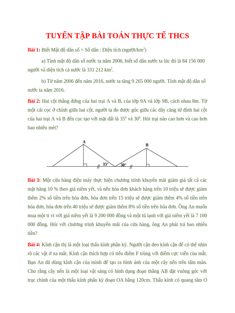 Bài Toán Thực Tế Thcs 2 | PDF