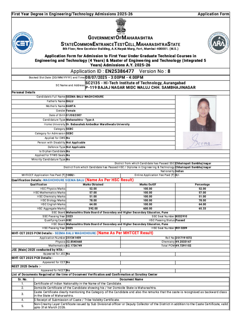 Maharashtra Engineering Admissions 2025-26 | PDF | Qualifications ...