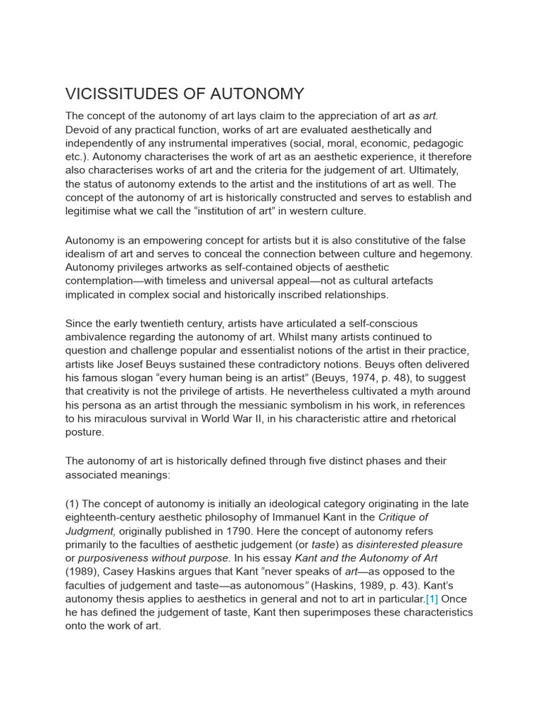 Vicissitudes of Autonomy | PDF | Immanuel Kant | Theodor W. Adorno