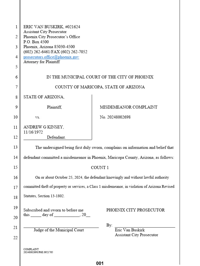 Andrew Kinsey Misdemeanor Theft Case | PDF | Crimes | Crime & Violence
