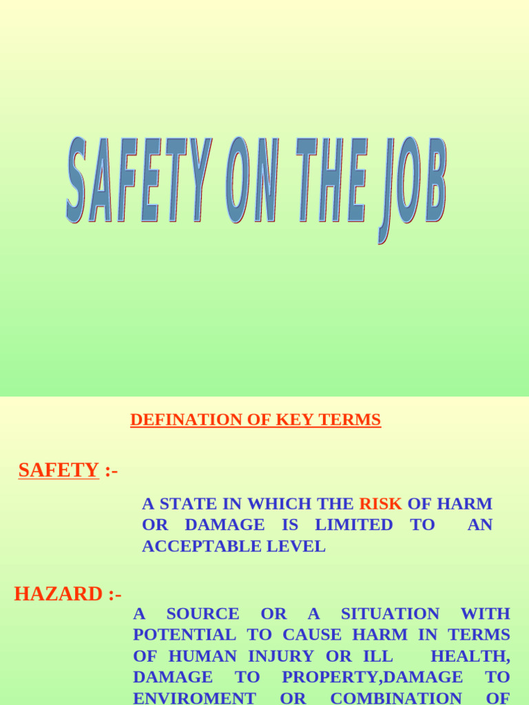 Safety On The Job TRG | PDF | Personal Protective Equipment | Hazards
