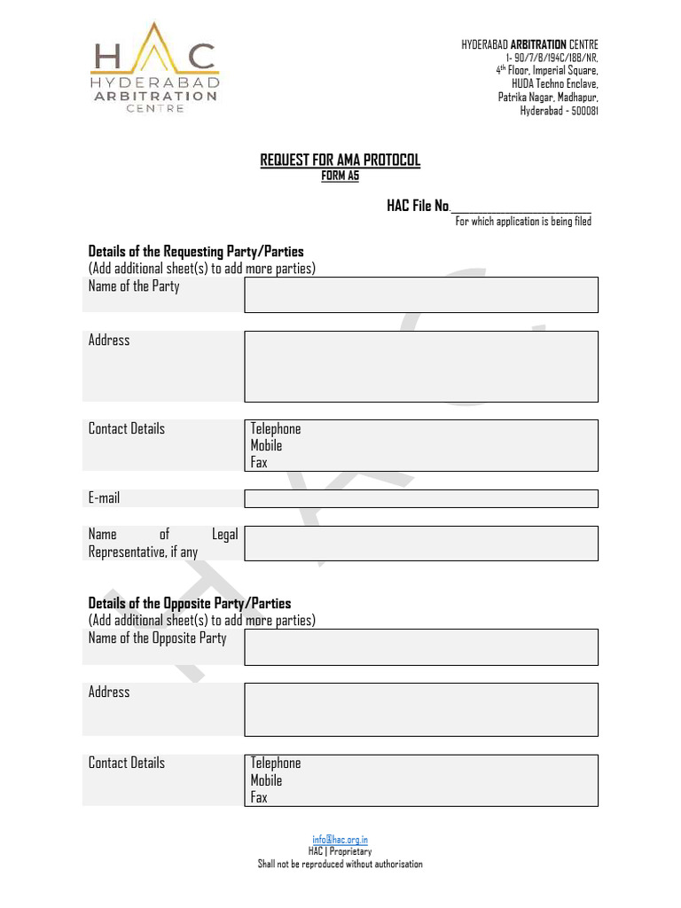 A5 Request For AMA Procedure | PDF | Dispute Resolution