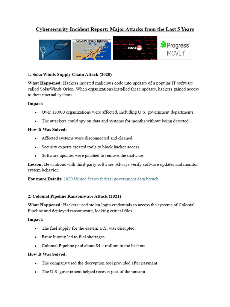 Cybersecurity Incident Report | PDF | Ransomware | Computer Security