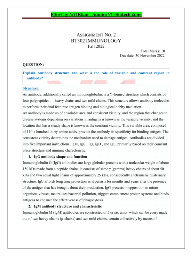 BT302 - 2 Solved by Arif Khan | PDF