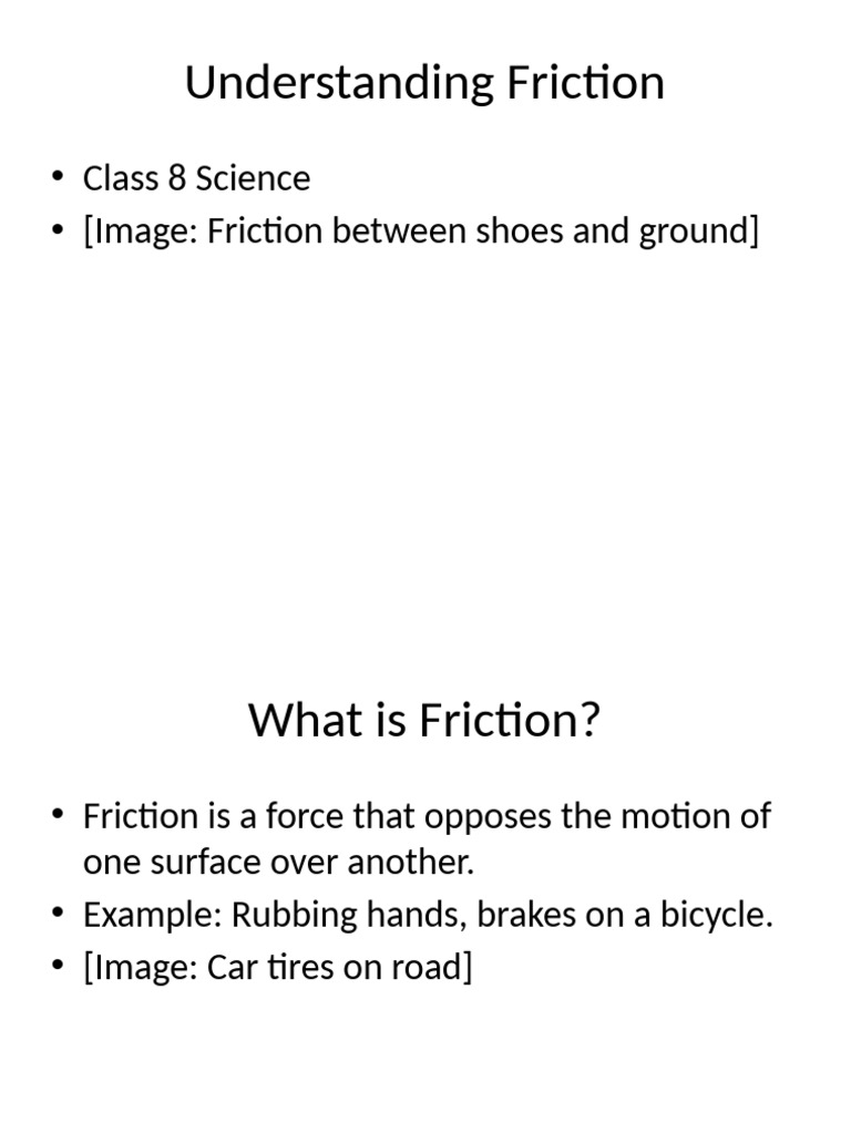 Understanding Friction Class8 | PDF